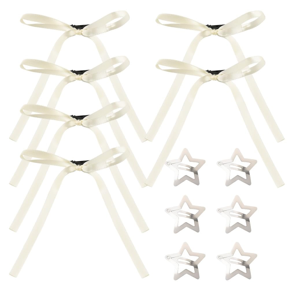 Bow Clips Hair Accessories for Girls Blue Hair Ribbon Clip for Women ...