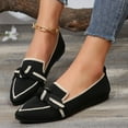 Bow Contrast Trim Point Toe Loafers - Walmart.com