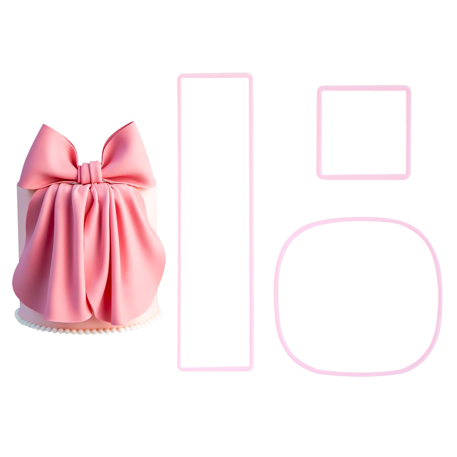 Bow Cookie Cutter Cut Bowknot Plastic Cutter Sets for Cake Cupcake ...
