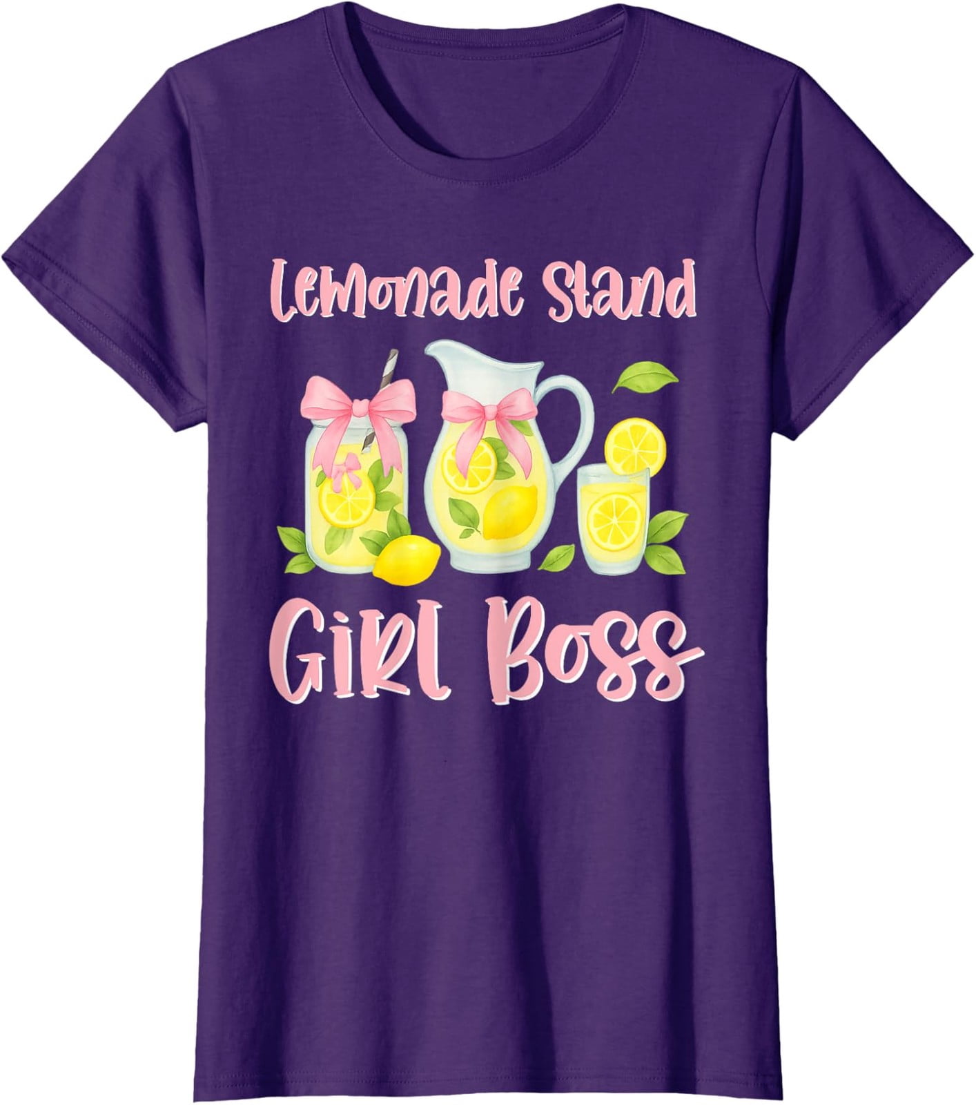 Bow Coquette Lemonade Stand Boss Ceo Lemon Ladies' Crewneck T-Shirt ...