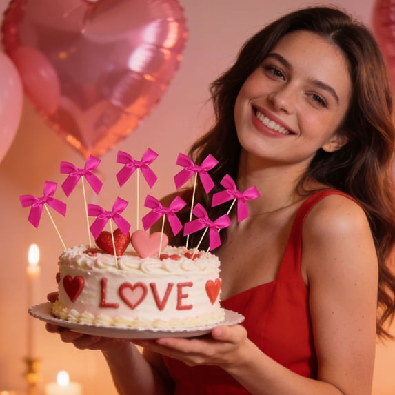 Bow Cupcake Toppers Bowknot Cake Toppers New Bow Cupcake Picks Bowknot ...