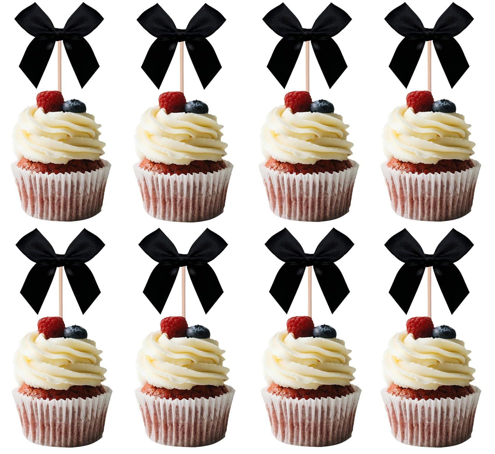 Bow Cupcake Toppers, Ribbon Bow Cake FSH1 Topper for Baby Shower Cake ...