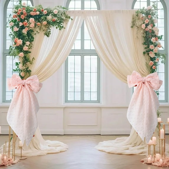 Bow Curtain Buckle | Elegant Flock Bow Tiebacks for Holiday & Wedding ...