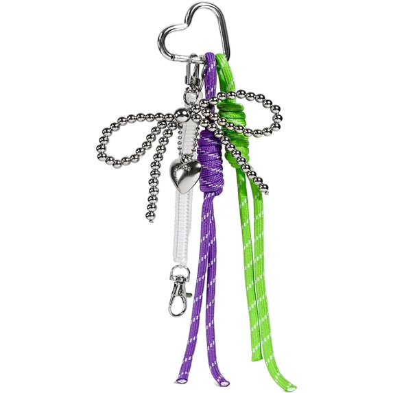 Bow ,Cute Bowknot Beaded Keyring Bag Charms,PU Leather Purse Key Chain ...