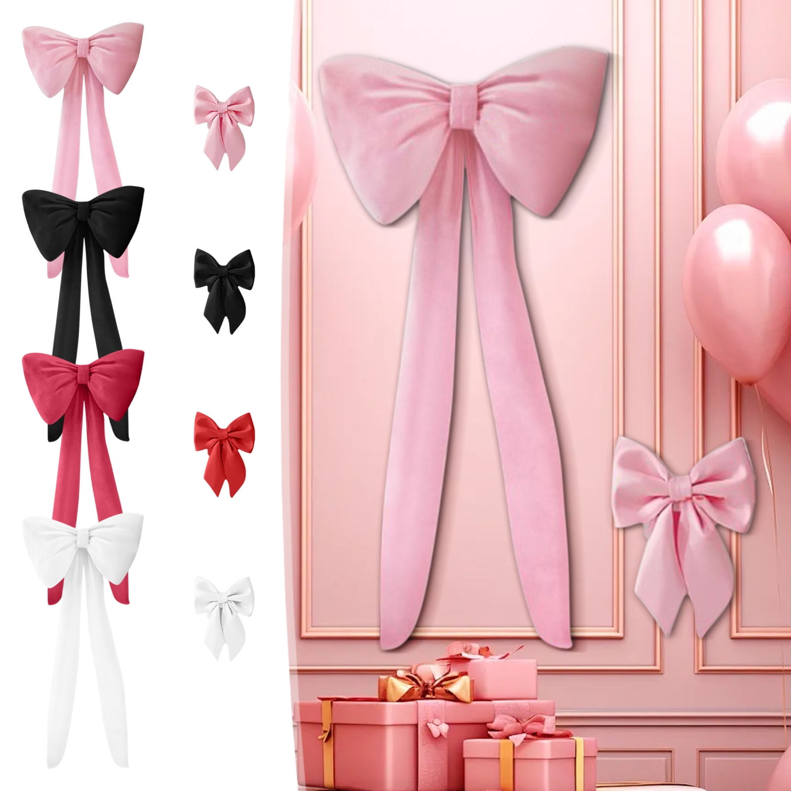 Bow Decorations Wall Backdrop - Elegant Event Arrangement, Large and ...