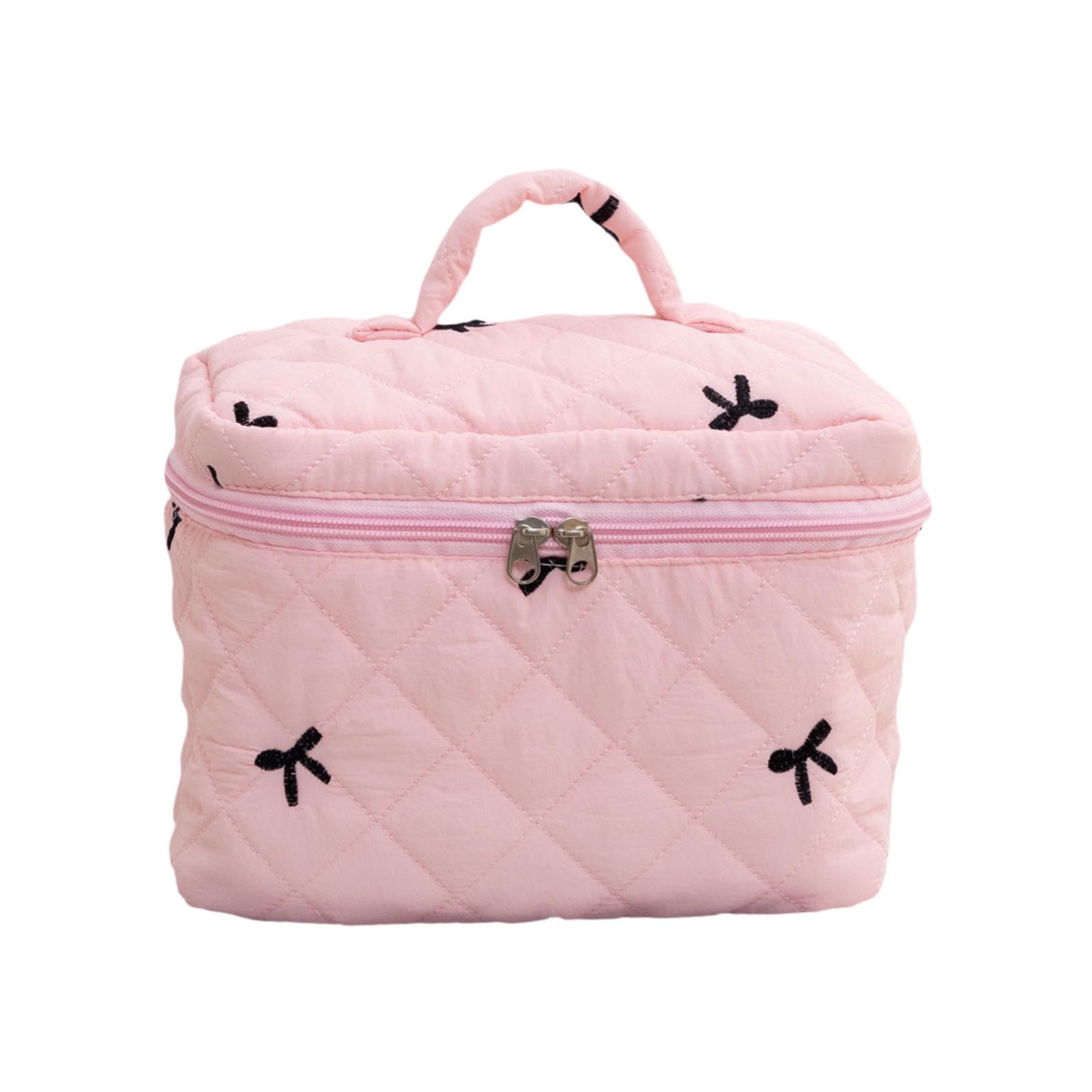 Bow Embroidered Dumpling Makeup Organizer Pouch for Cosmetic Storage ...