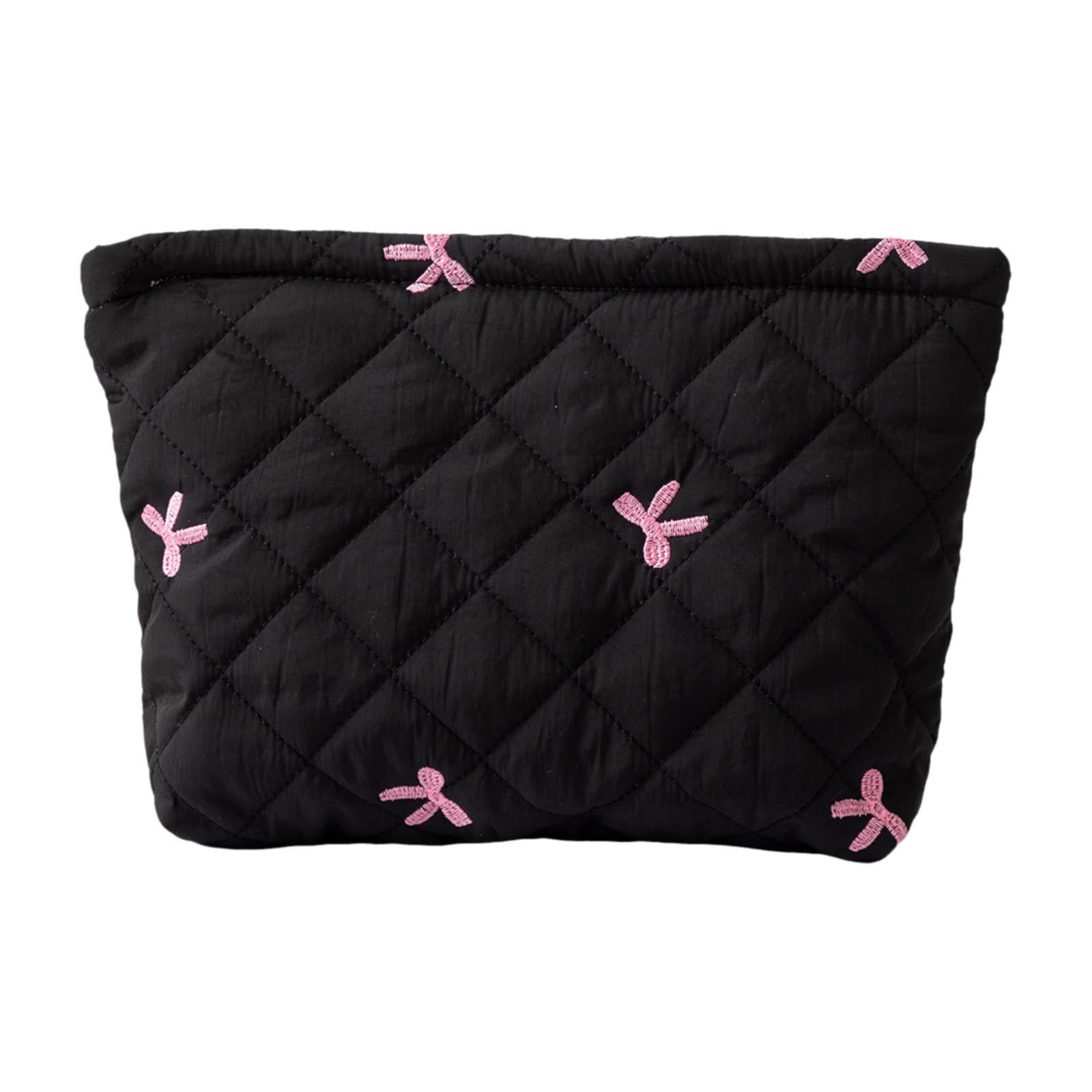 Bow Embroidered Makeup Storage Pouch Versatile Fashion Dumpling ...