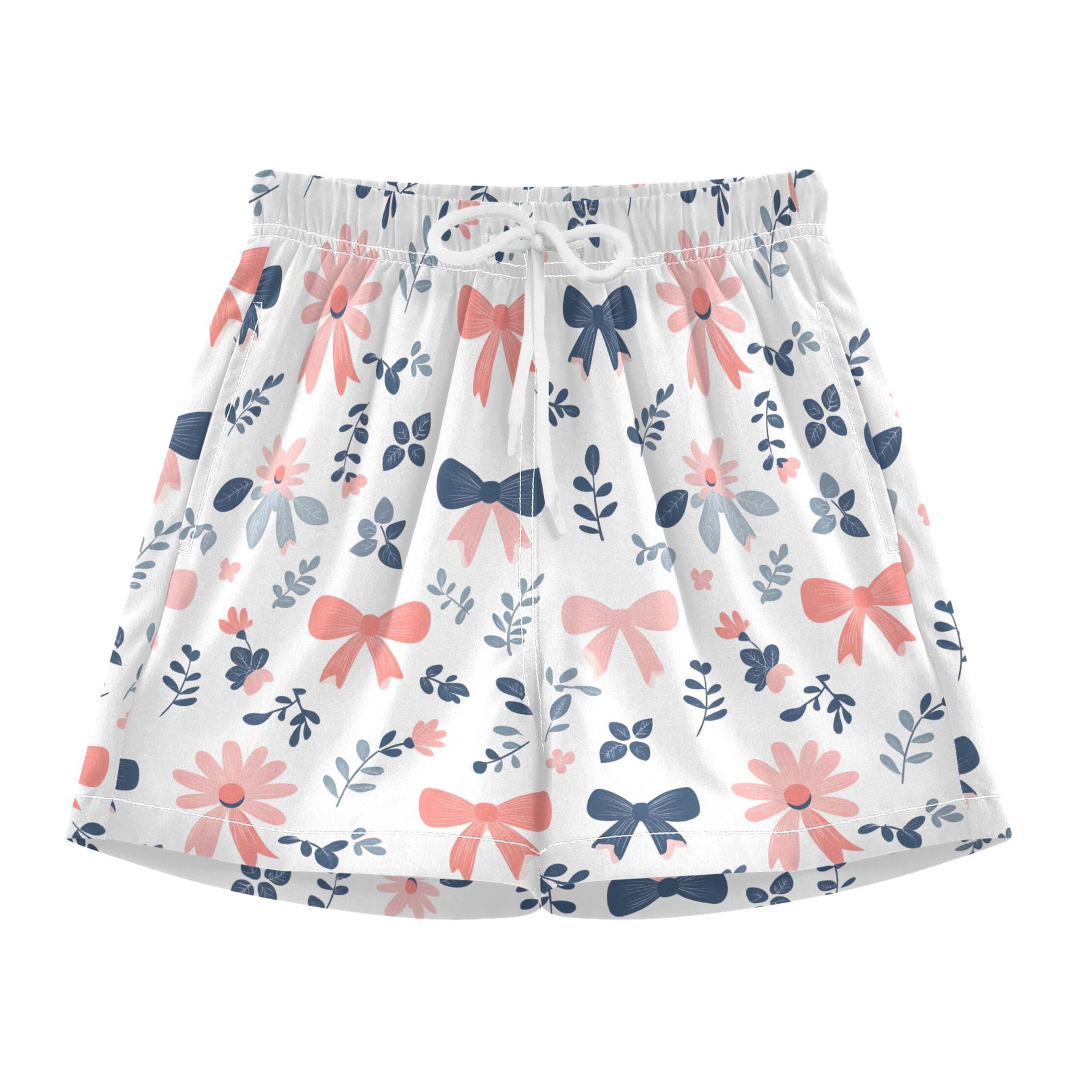 Bow Flower Swim Trunks Quick Drying Bathing Suit Summer Shorts Swimwear ...