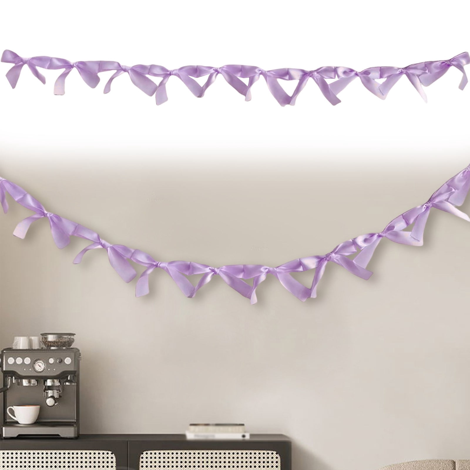 Bow Garland Banner,71" Bow Satin Ribbon Decorations for Christmas ...
