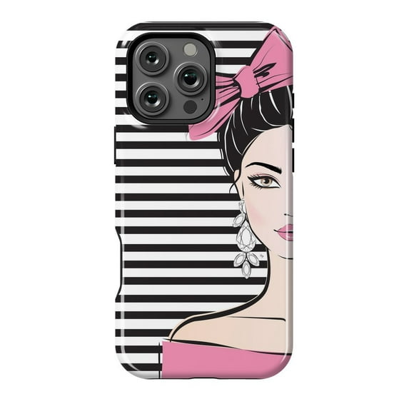 Bow Girl Cute Phone Case Compatible with iPhone 11 to 16 Pro Max ...