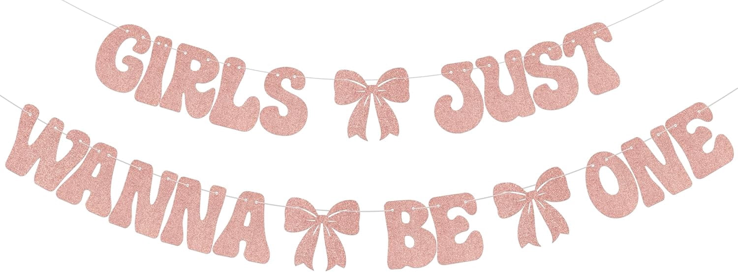 Bow Girls First Birthday Party Decoration - Girls Just Wanna Be One ...