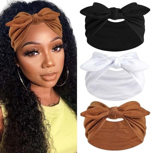 Bow Headbands for Women Wide Headbands Elastic Headwraps Knotted ...