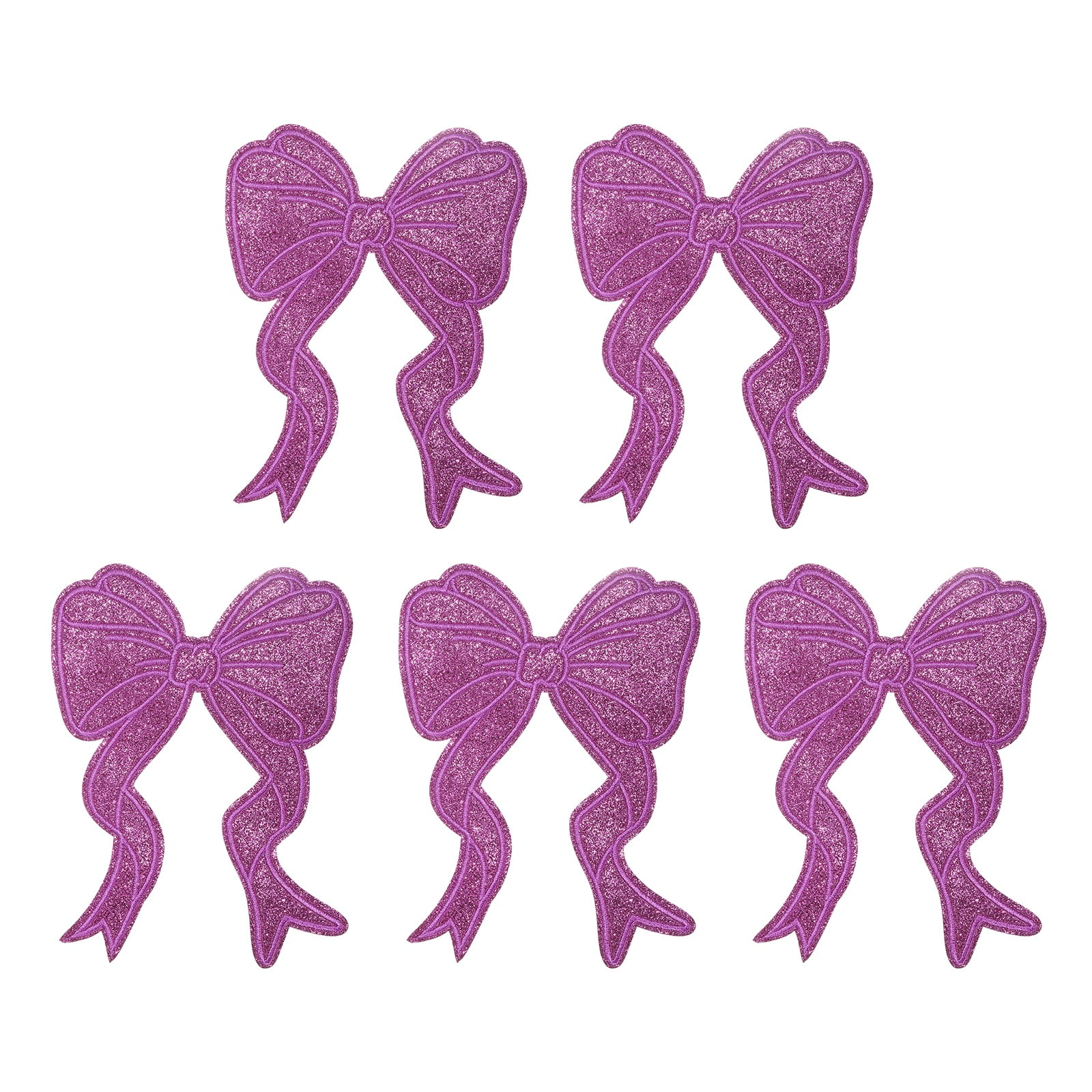 Uxcell Glitter Bow Iron on Patches Sequin Sew on Bows Embroidered ...