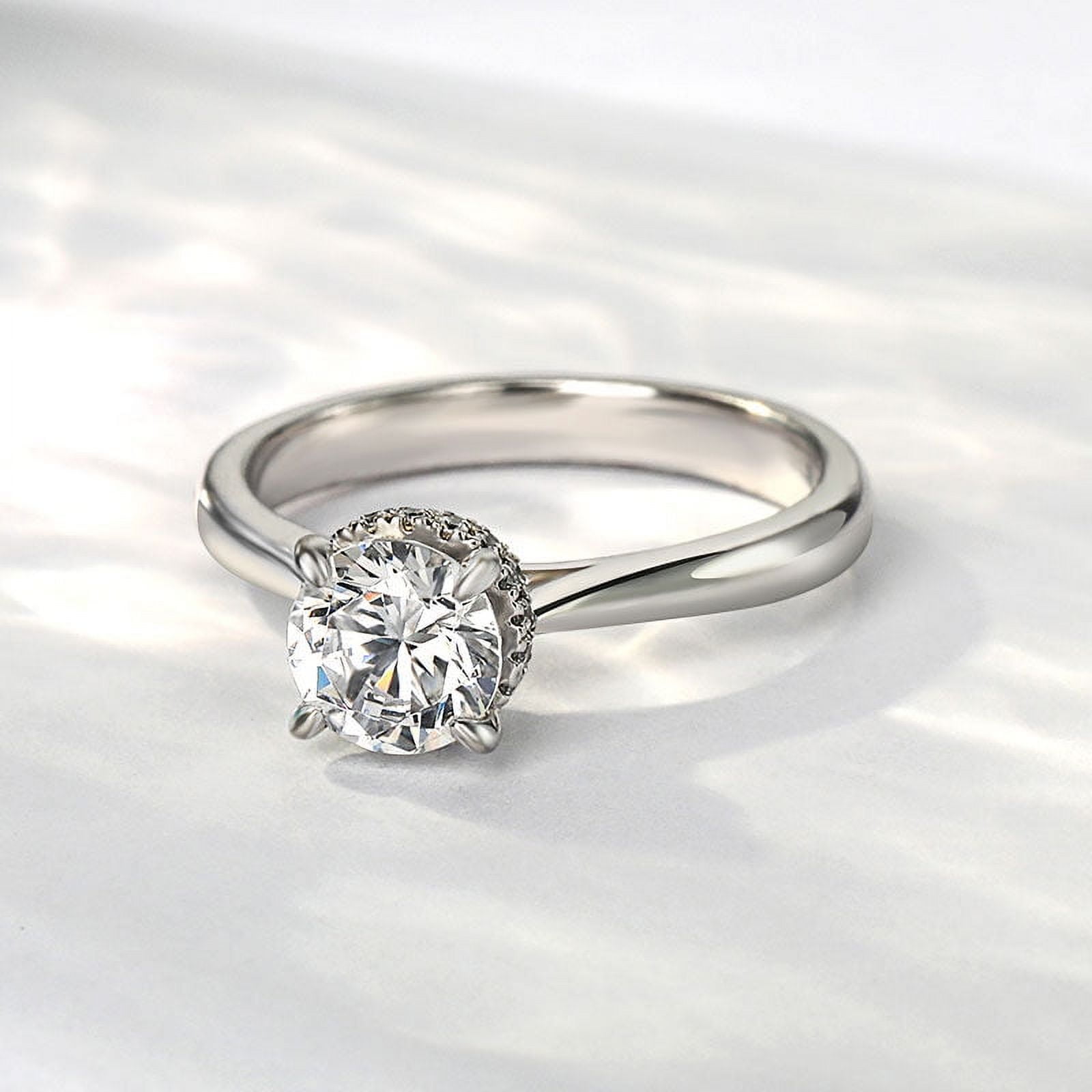 Bow Jewel 1.37 Ct Round Brilliant Cut Diamond Rings - White Gold Plated ...