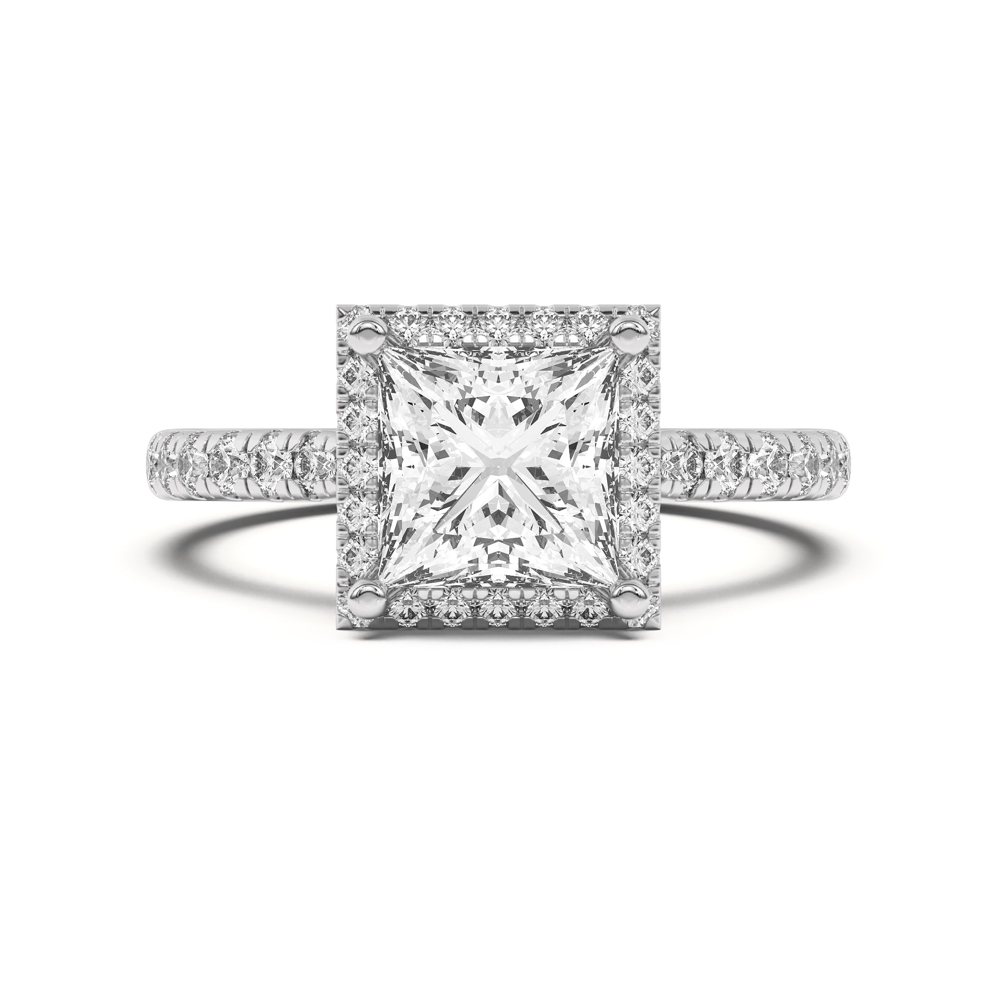 Bow Jewel 1.5 Ct Lab Created Diamond Halo Engagement Ring - Princess ...