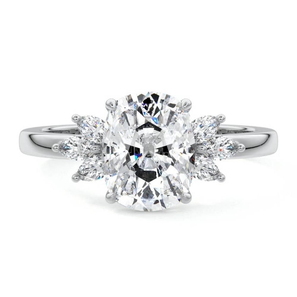 Bow Jewel 1.6 Ct Cushion Cut Lab Created Diamond Engagement Ring - 14K ...