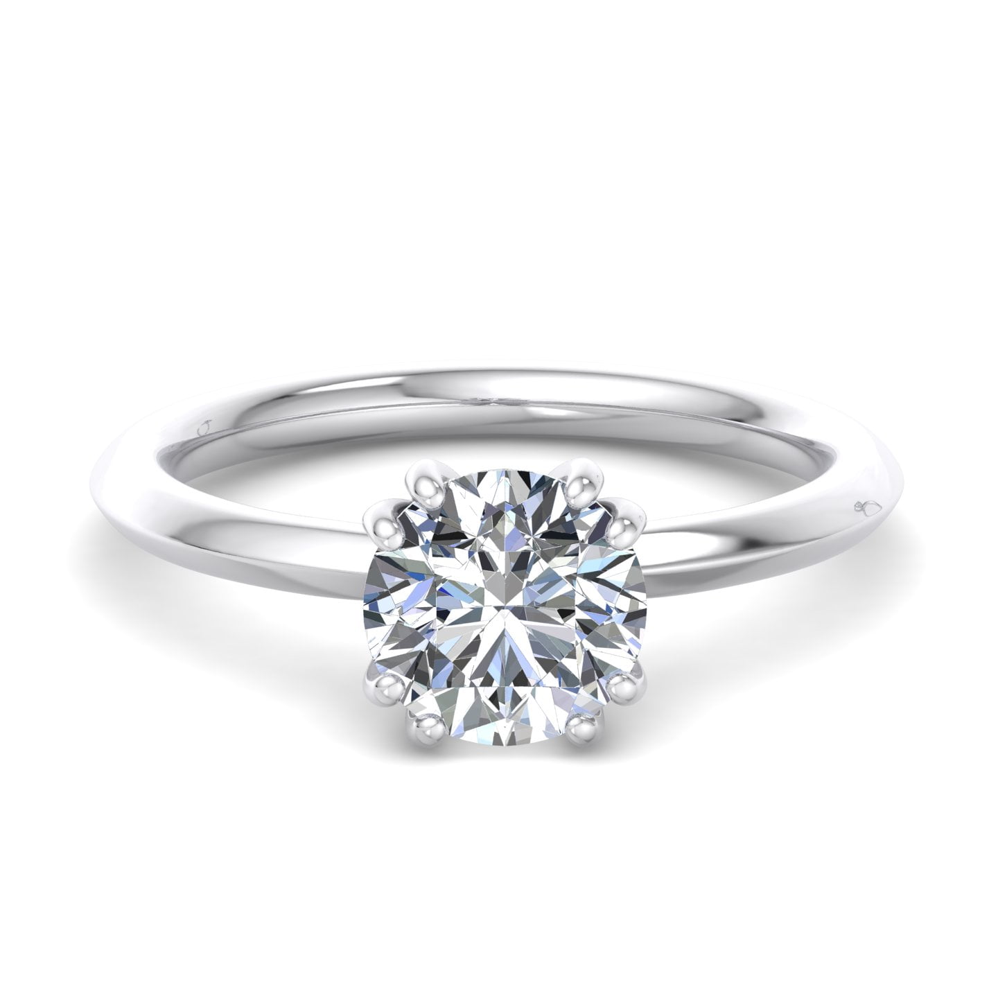 Bow Jewel 1.6 Ct Round Cut Lab Created Diamond Ring - Double Prong ...