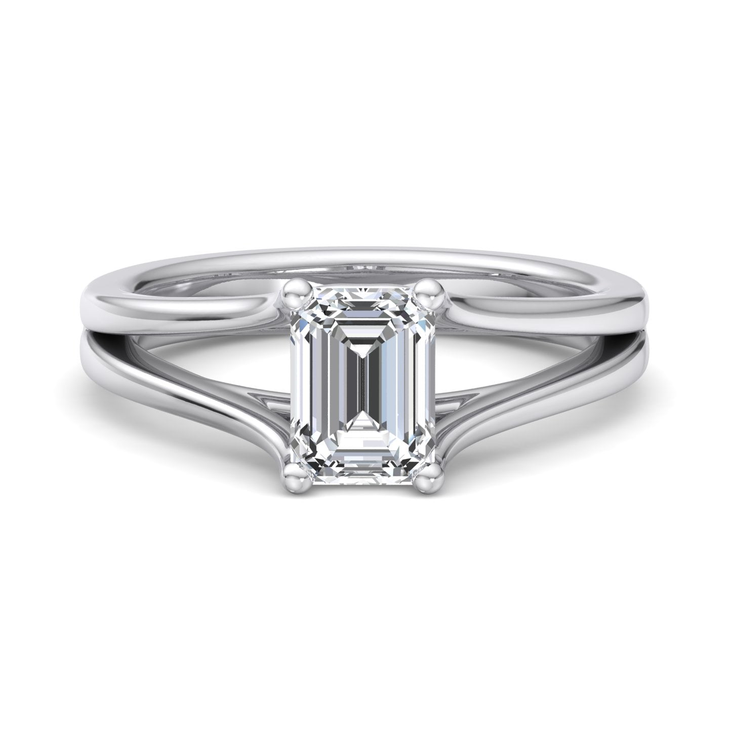 Bow Jewel 1.8 Ct Emerald Cut Lab Created Diamond Ring - 14K White Gold ...