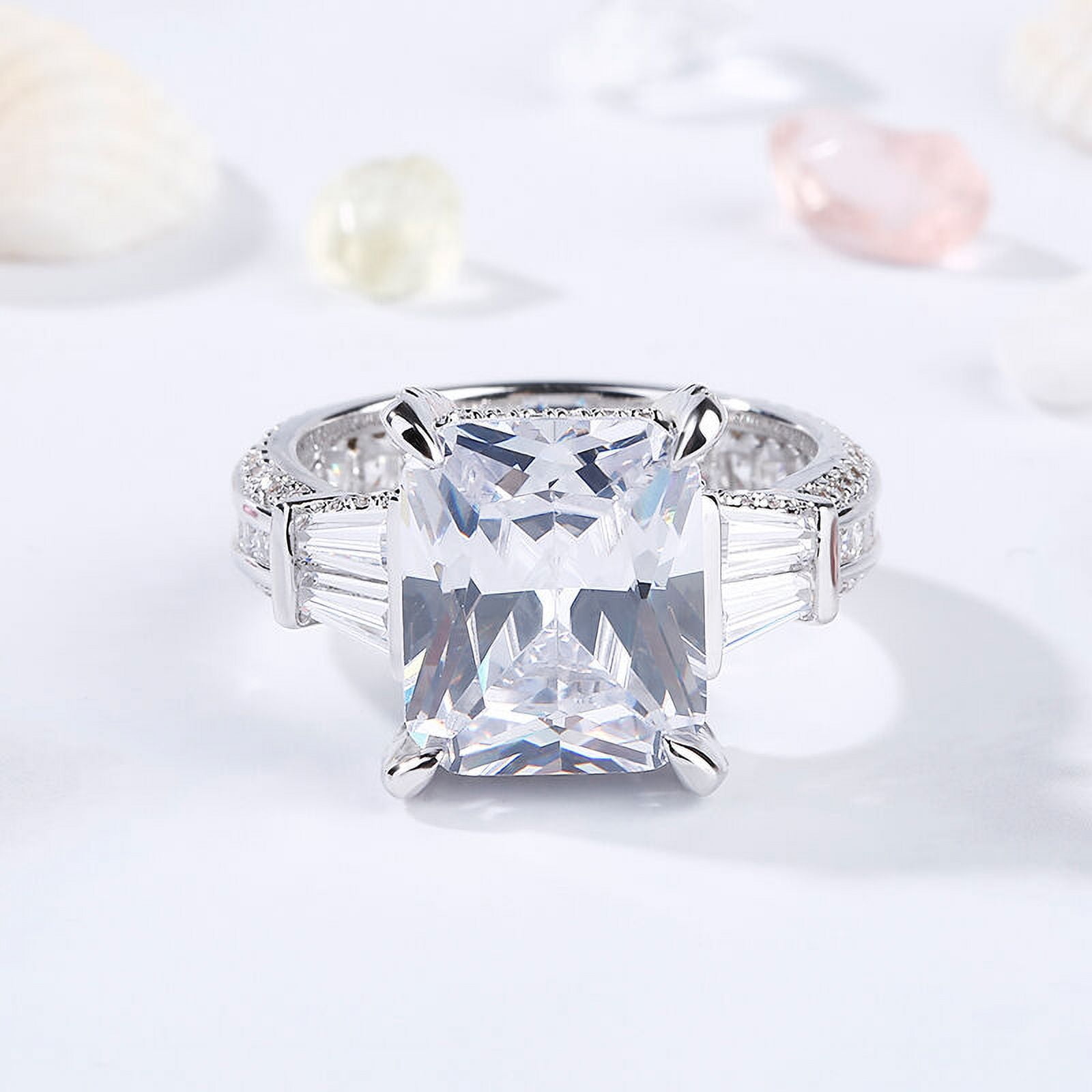 Bow Jewel 1.97 Ct Radiant Cut Diamond Women's Rings for Her - 14K White ...