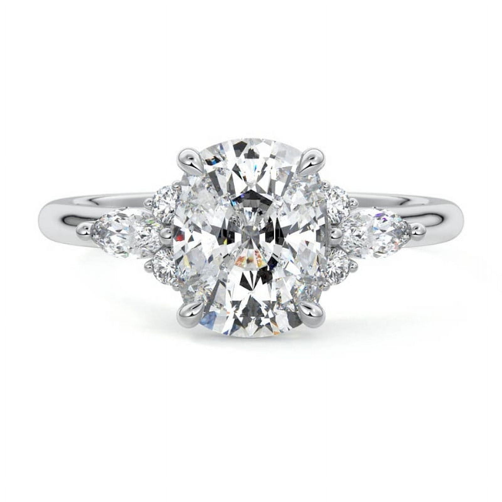 Bow Jewel 14K White Gold Plated 2 Ct Cushion Cut Diamond Ring for Women ...