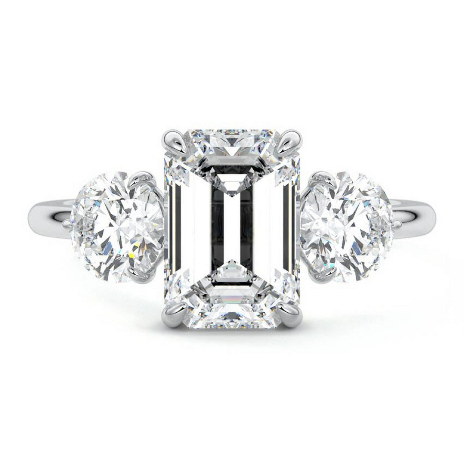 Bow Jewel 14K White Gold Plated 2 Ct Emerald Cut Excellent Diamond Ring ...