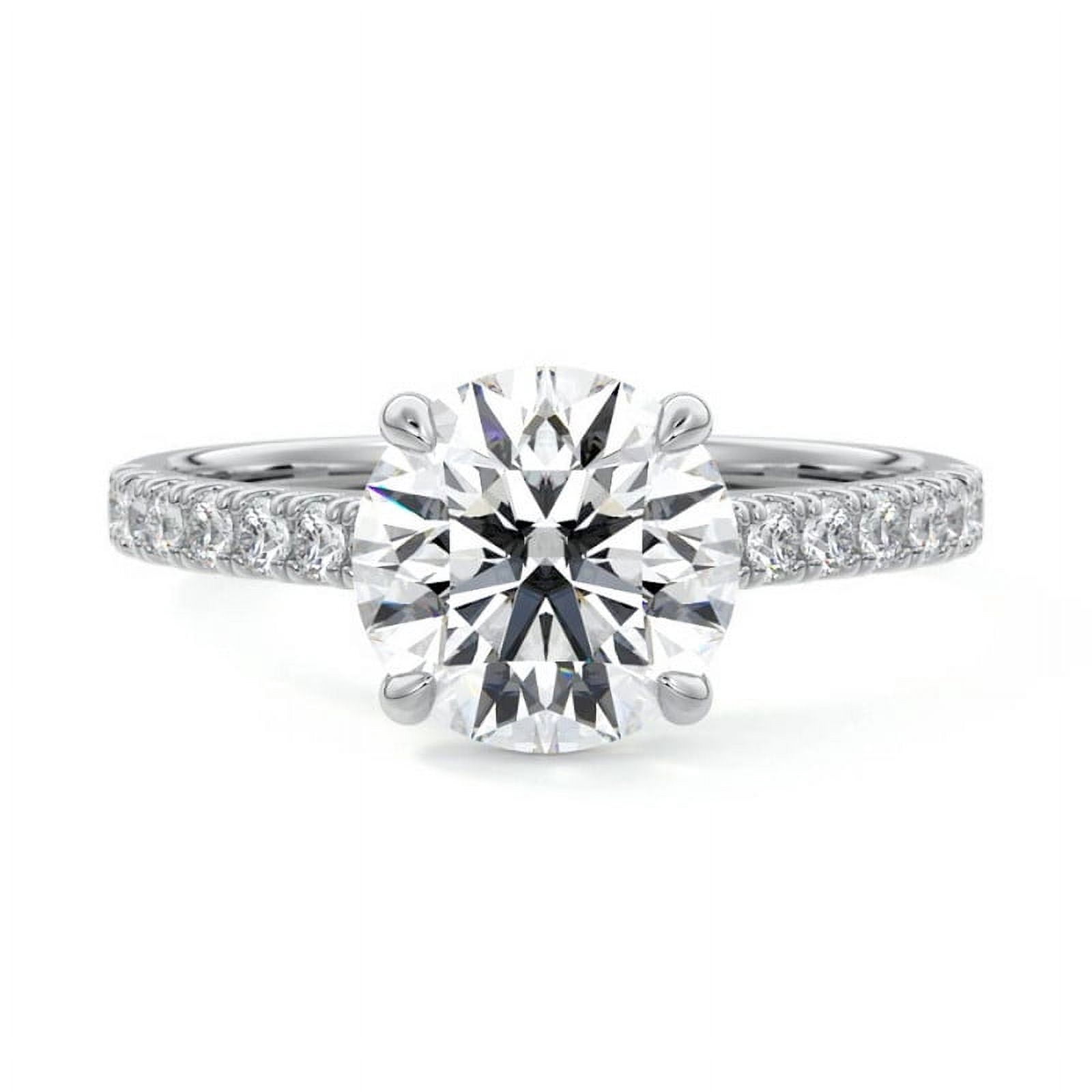 Bow Jewel 14K White Gold Plated Diamond Ring - Brilliant 2 Ct Round Cut ...