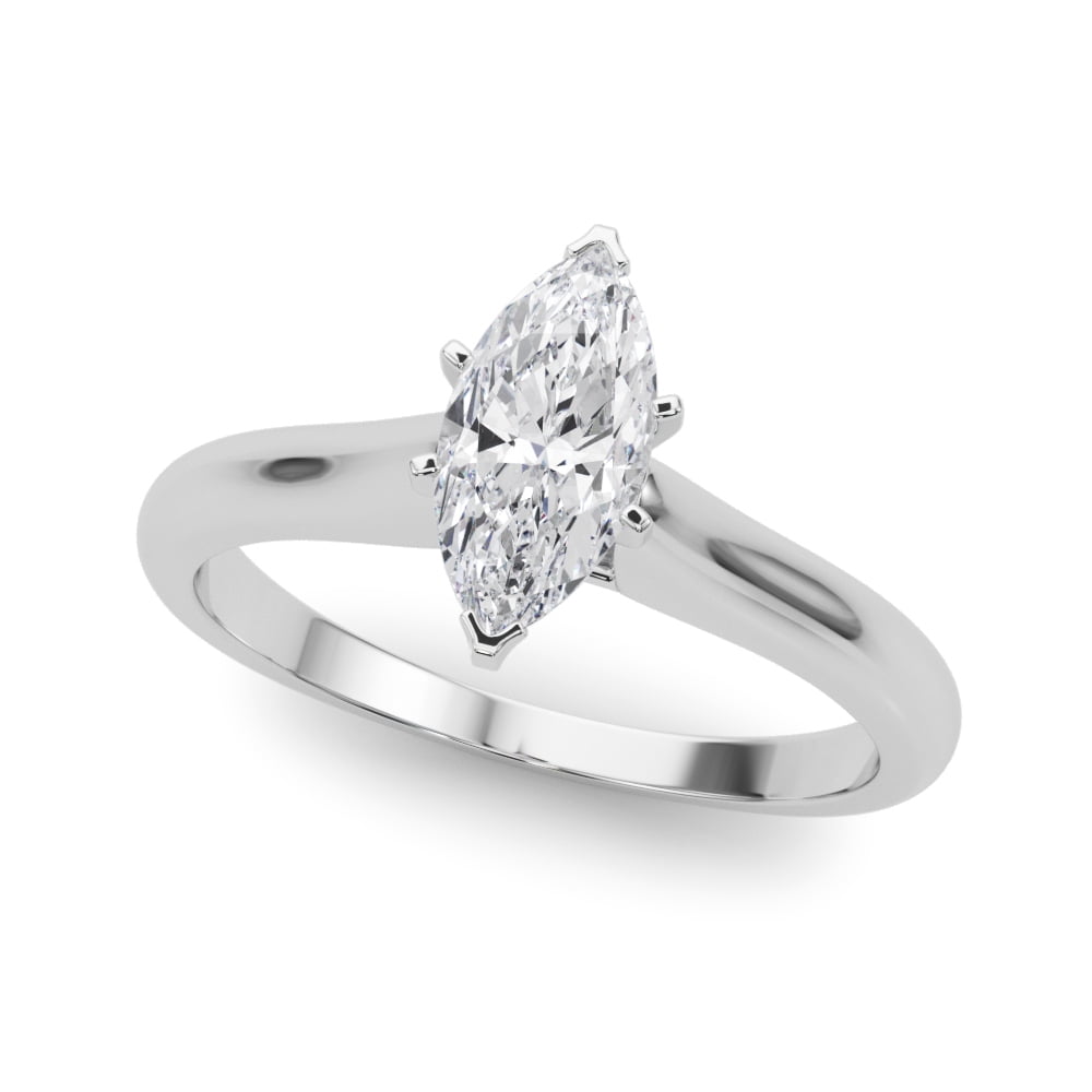 Bow Jewel 14K White Gold Plated Engagement Ring - 1.6 Ct Marquise Cut ...