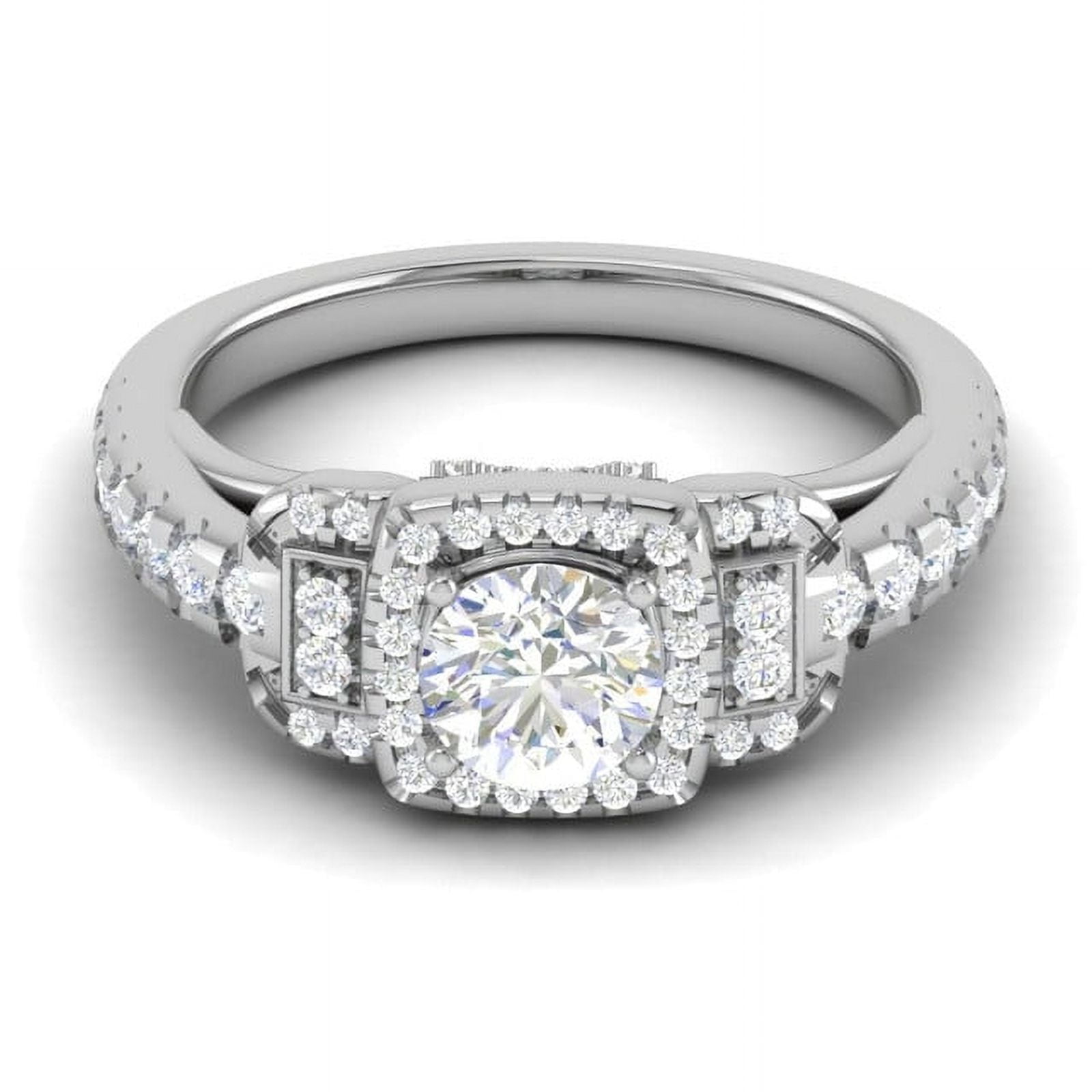 Bow Jewel 14K White Gold Plated Ring - 1.6 Ct Round Cut Diamond Ring ...
