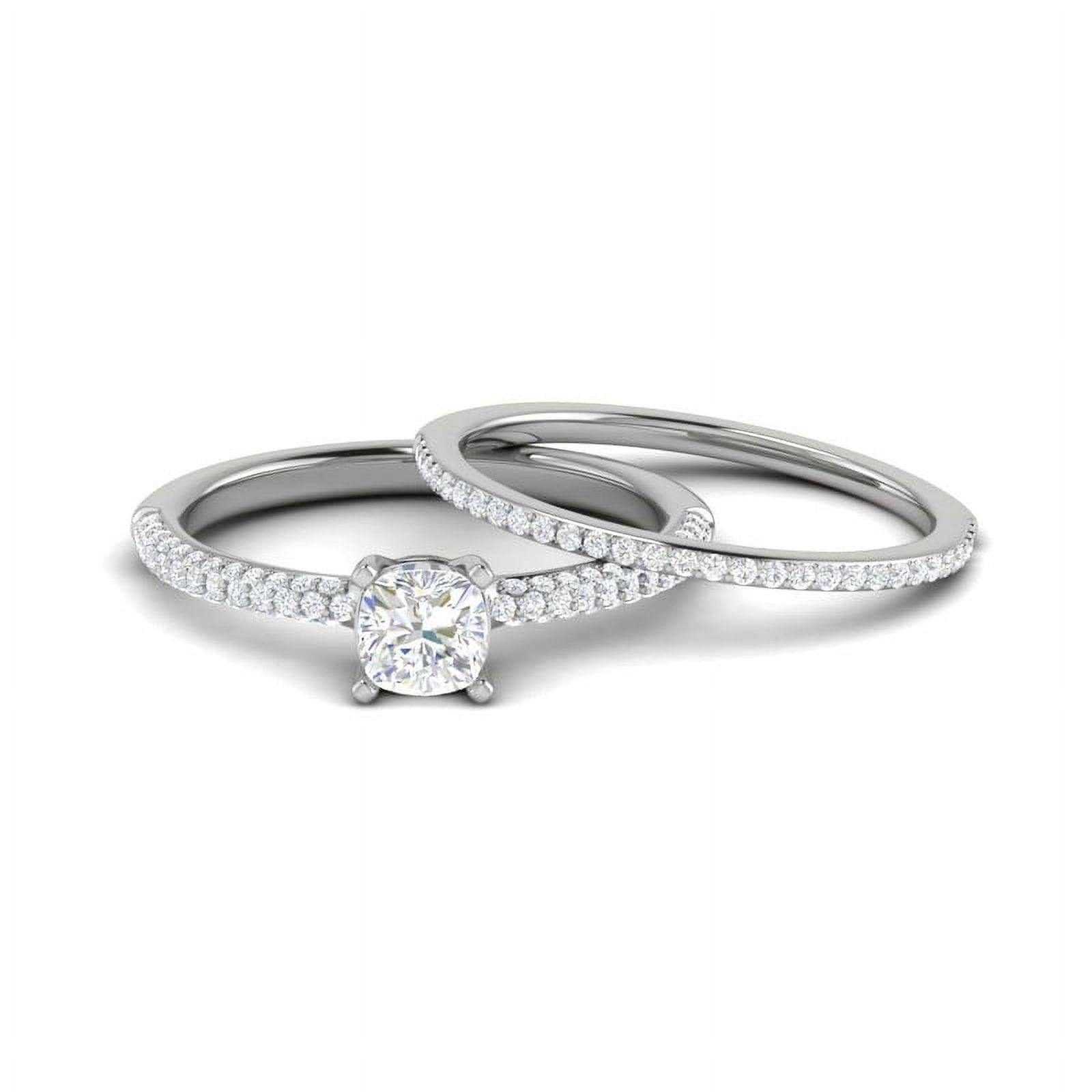 Bow Jewel 14K White Gold Plated Ring for Her - Cushion Cut 1.4 Ct ...