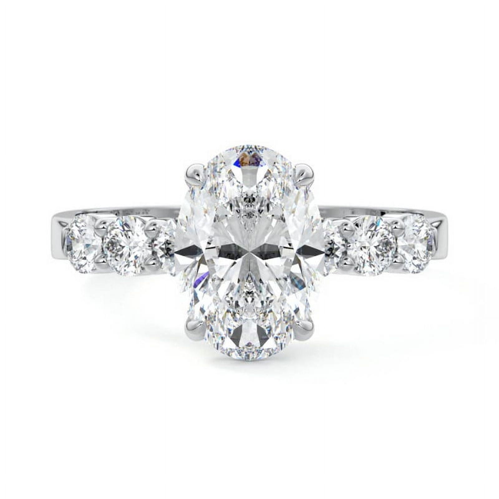 Bow Jewel 14K White Gold Plated Ring - Oval Cut 2 Ct VVS1/D Diamond ...