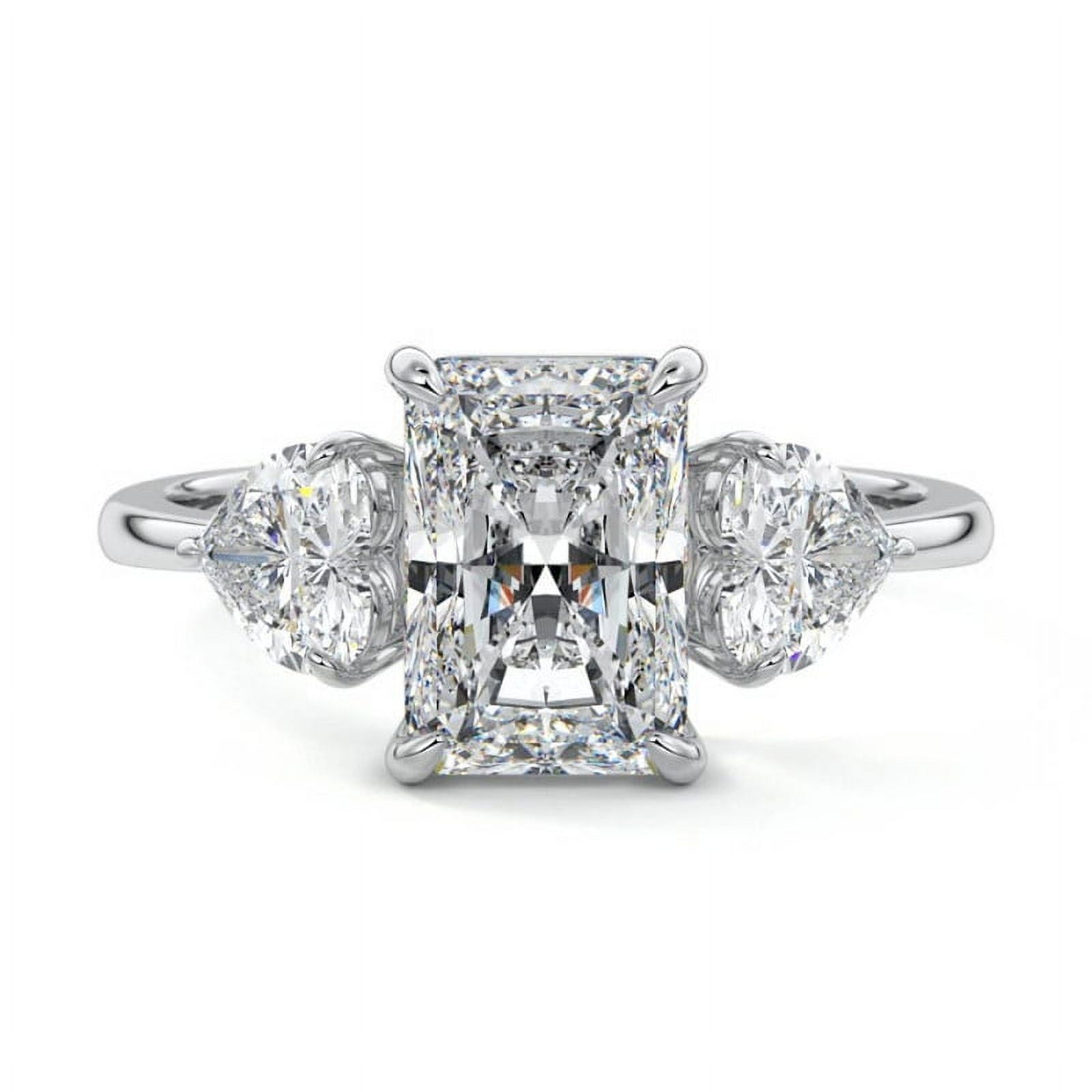 Bow Jewel 14K White Gold Plated Ring for Her - 2 Ct Radiant Cut Diamond ...
