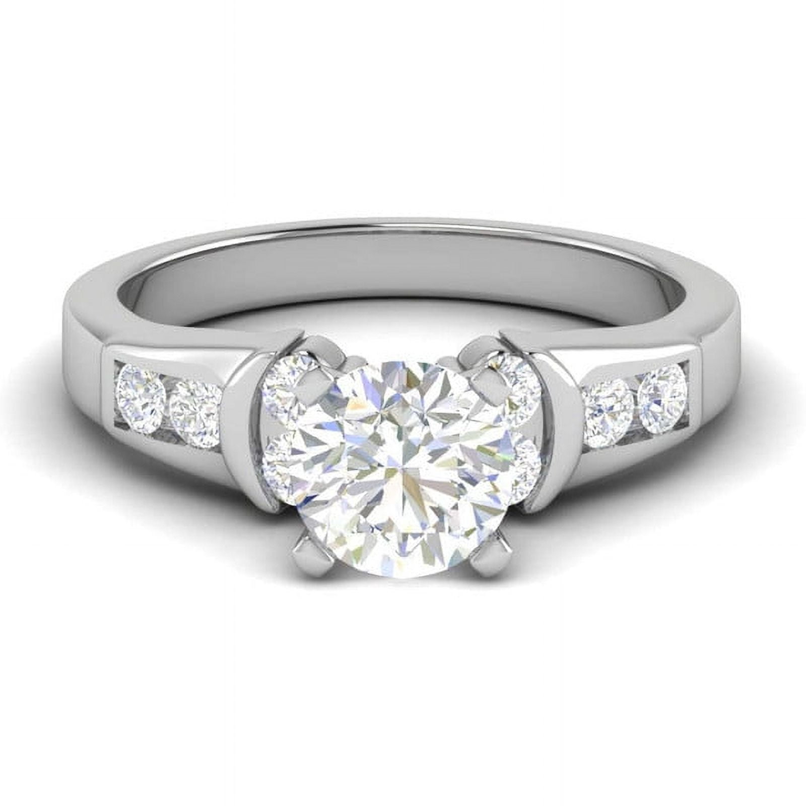 Bow Jewel 14K White Gold Plated Rings - 2 Ct Round Cut Diamond Ring for ...