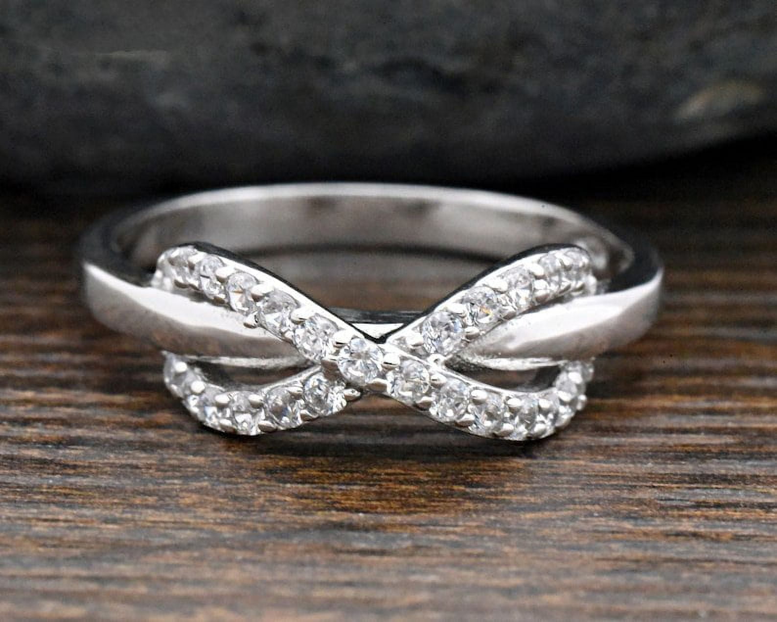 Bow Jewel 0.88 Ct Round Cut Diamond Engagement Rings - 14K White Gold Plated Rings - Gorgeous ...