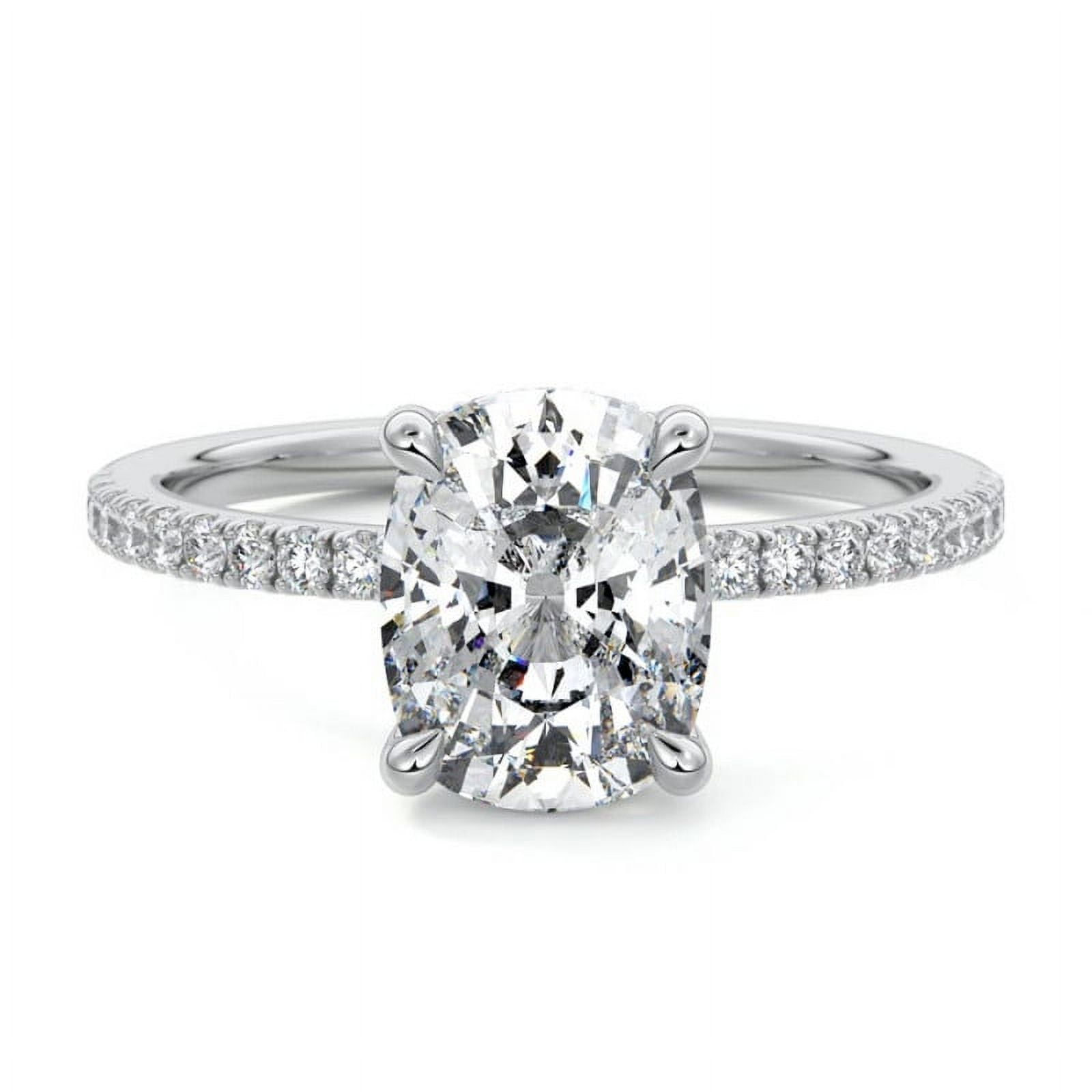 Bow Jewel 2.1 Ct Radiant Cut Solitaire Diamond Ring - 14K White Gold ...