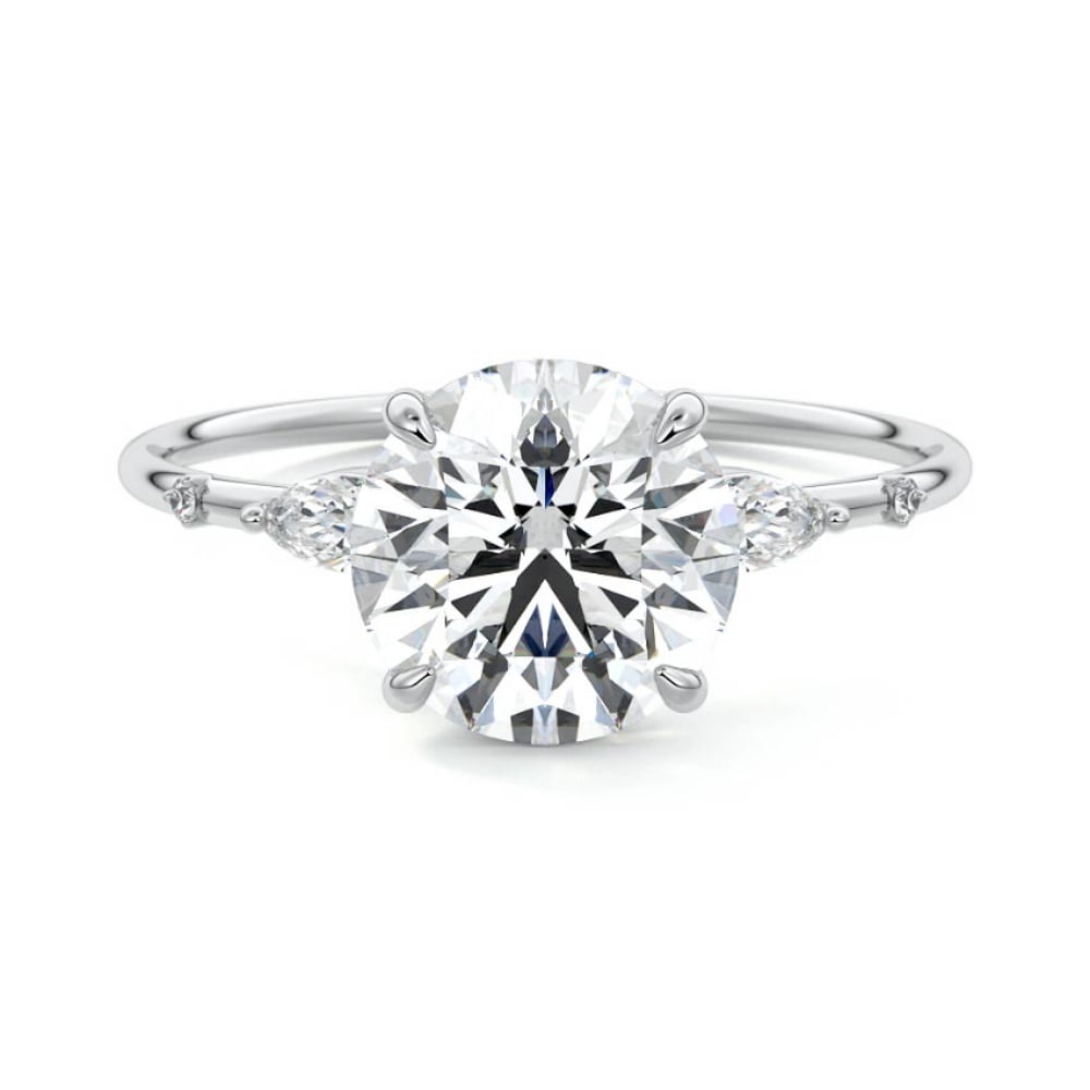 Bow Jewel 2.1 Ct Round Cut Lab Created Diamond Rings - 14K White Gold ...