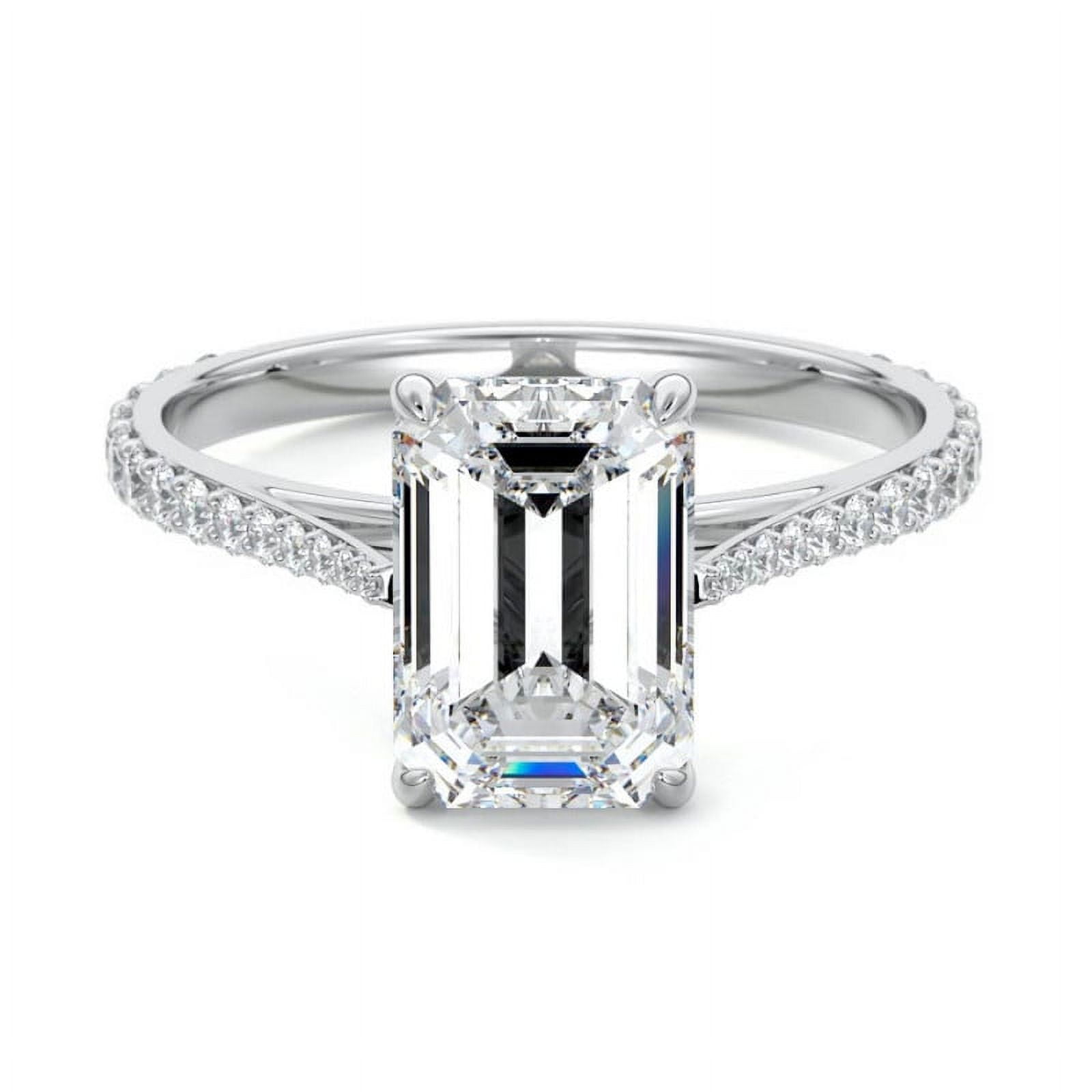 Bow Jewel 2.1 Ct VVS1/D Emerald Cut Lab Created Diamond Ring - 14K ...