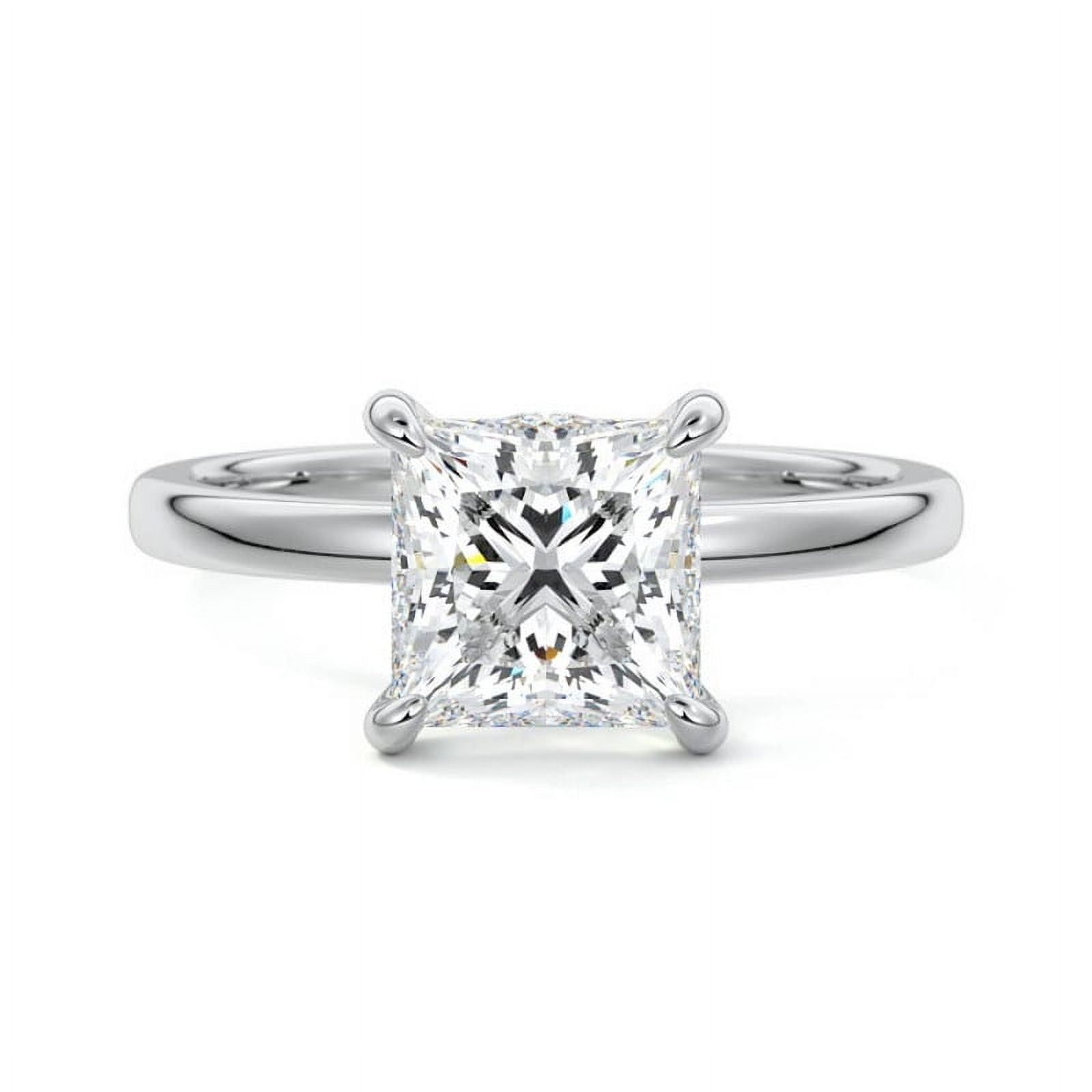 Bow Jewel 2.2 Ct Princess Cut Solitaire Diamond Ring for Her - 14K ...
