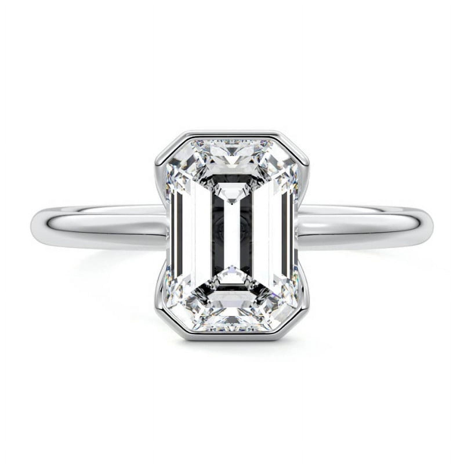 Bow Jewel 2.3 Ct VVS1/D Emerald Cut Diamond Ring - 14K White Gold ...