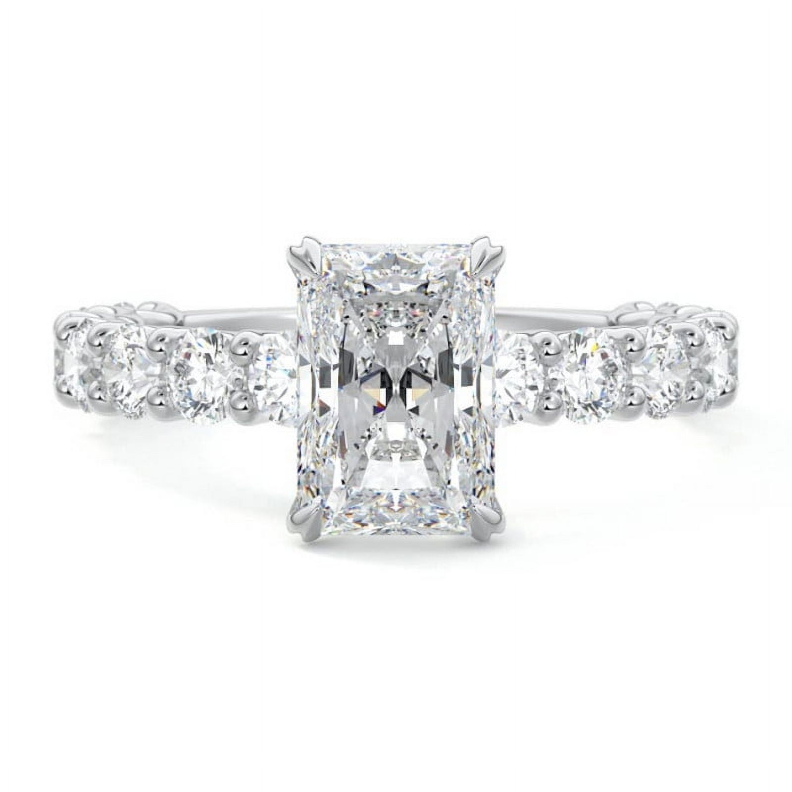 Bow Jewel 2 Ct Radiant Cut Diamond Ring for Her - 14K White Gold Plated ...