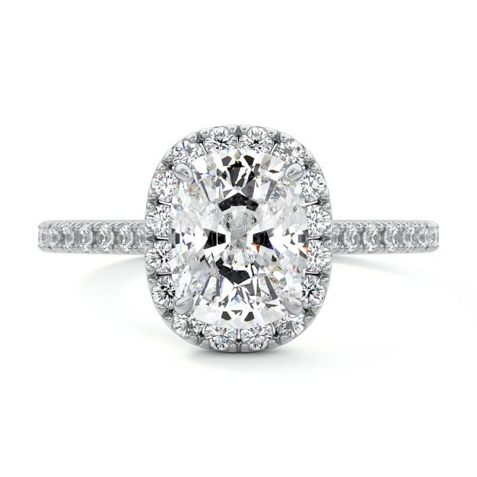 Bow Jewel 2 Ct VVS1 Cushion Cut Diamond Rings for Her - 14K White Gold ...