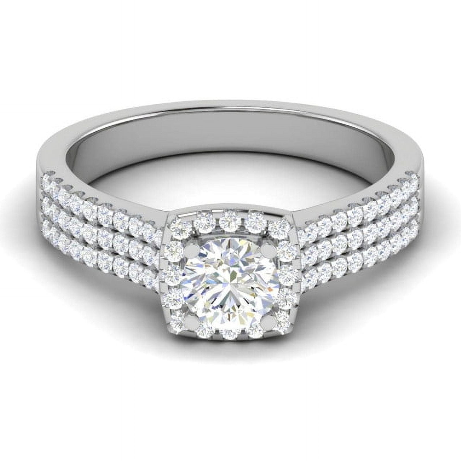 Bow Jewel 3 Ct VVS1/D Round Cut Diamond Ring for Her - 14K White Gold ...
