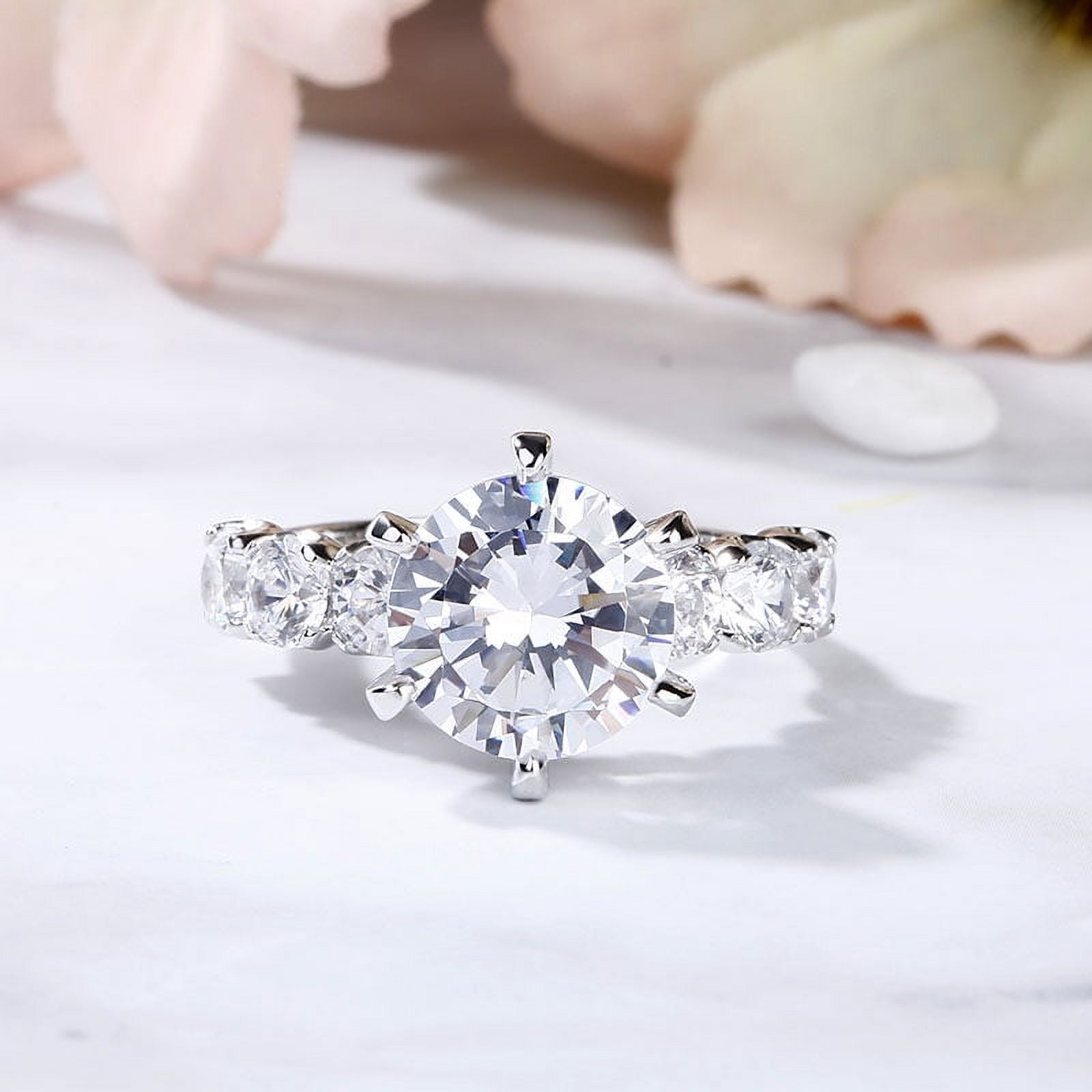 Bow Jewel Brilliant 2 Ct Round Cut Diamond Ring - 14K White Gold Over ...