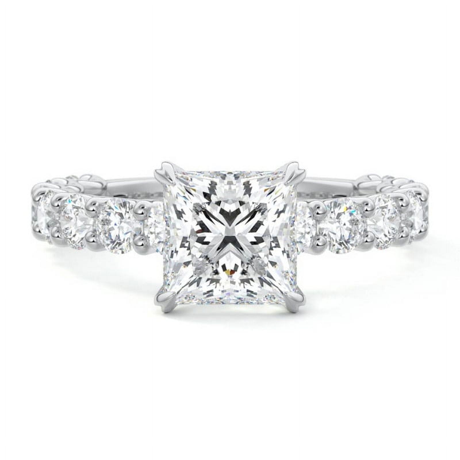Bow Jewel Princess Cut 2 Ct Diamond Rings - 14K White Gold Plated ...