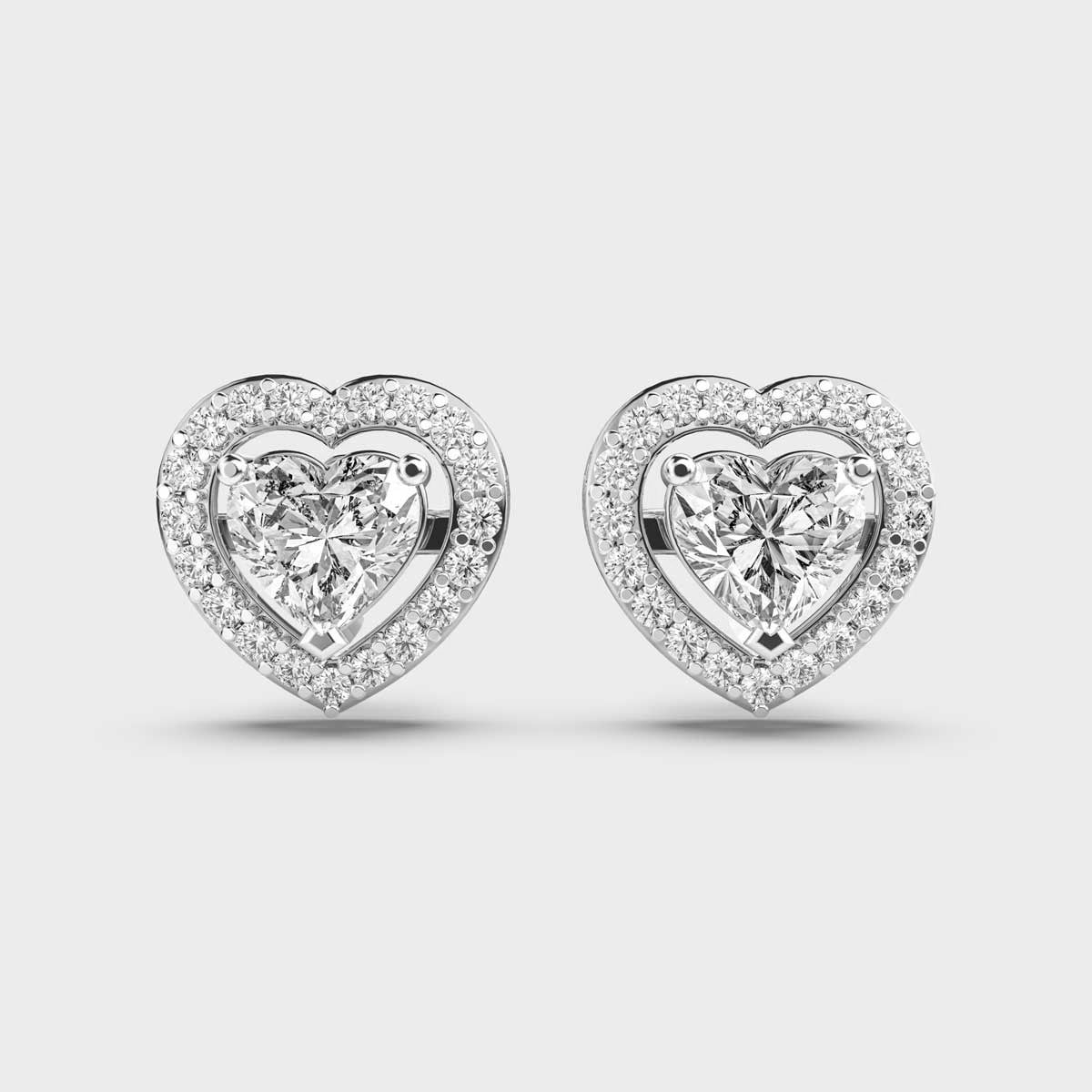 Bow Jewel Proposal Wedding Earring - 1.7 Ct Heart Cut Lab Created ...
