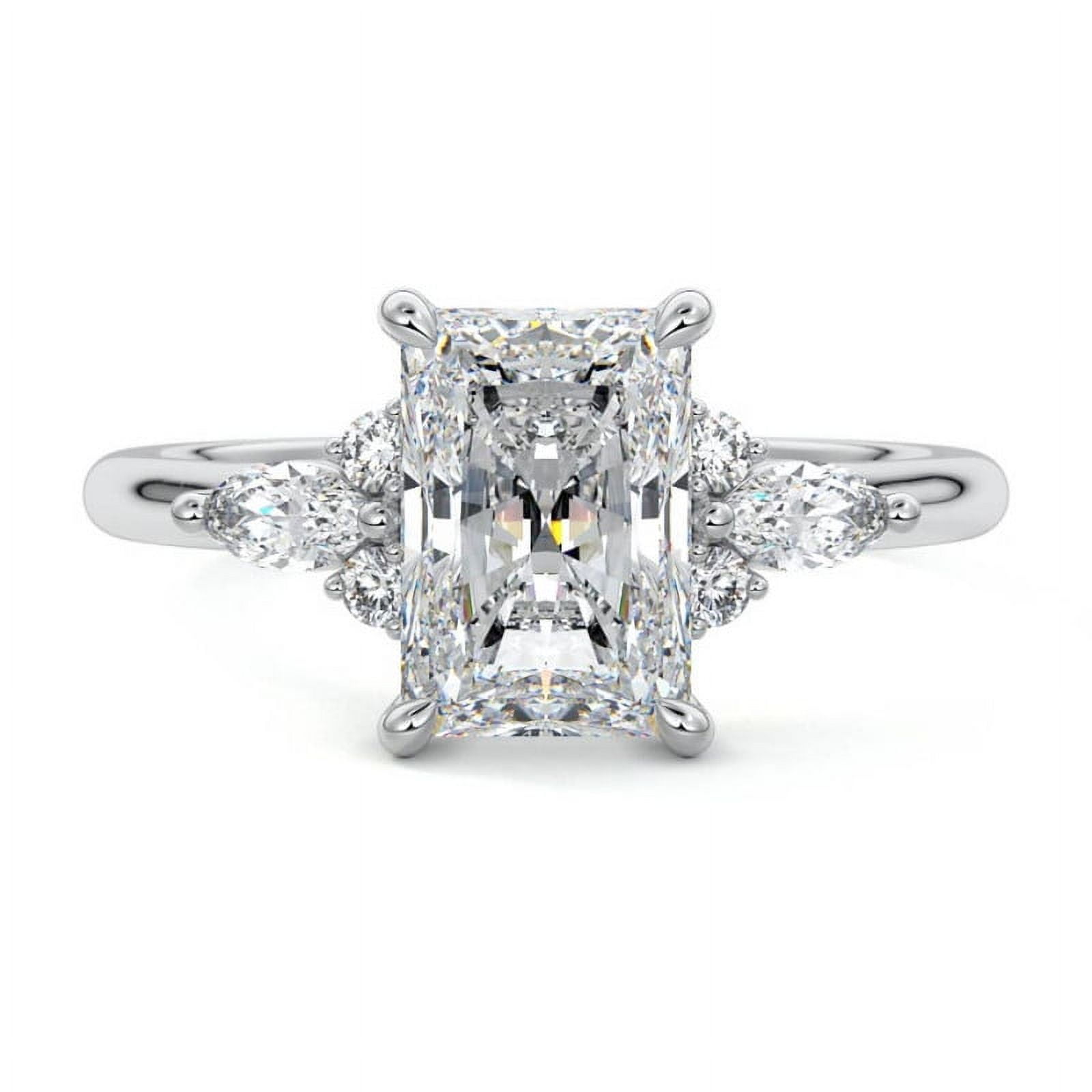 Bow Jewel Radiant Cut 1.8 Ct Diamond Ring for Women - 14K White Gold ...