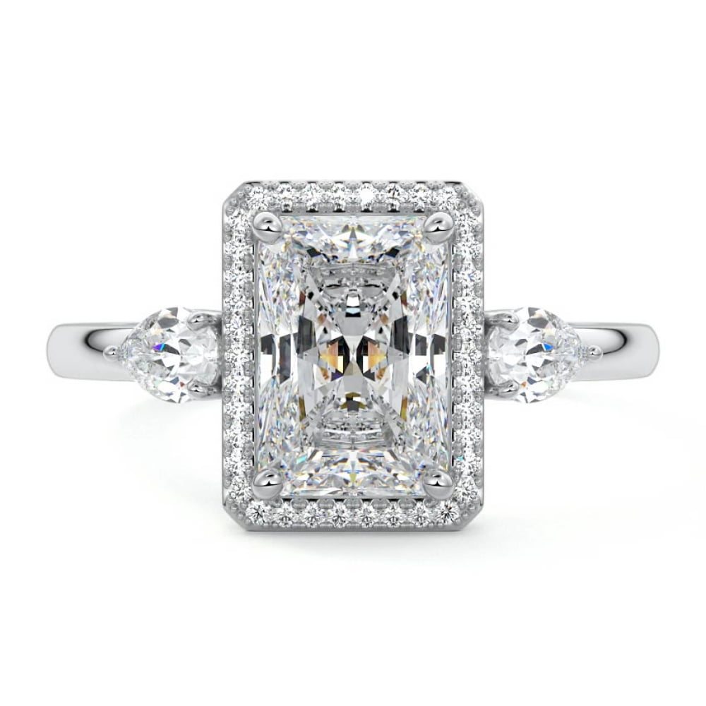 Bow Jewel Radiant Cut 2 Ct Excellent Diamond Ring for Women's - 14K ...