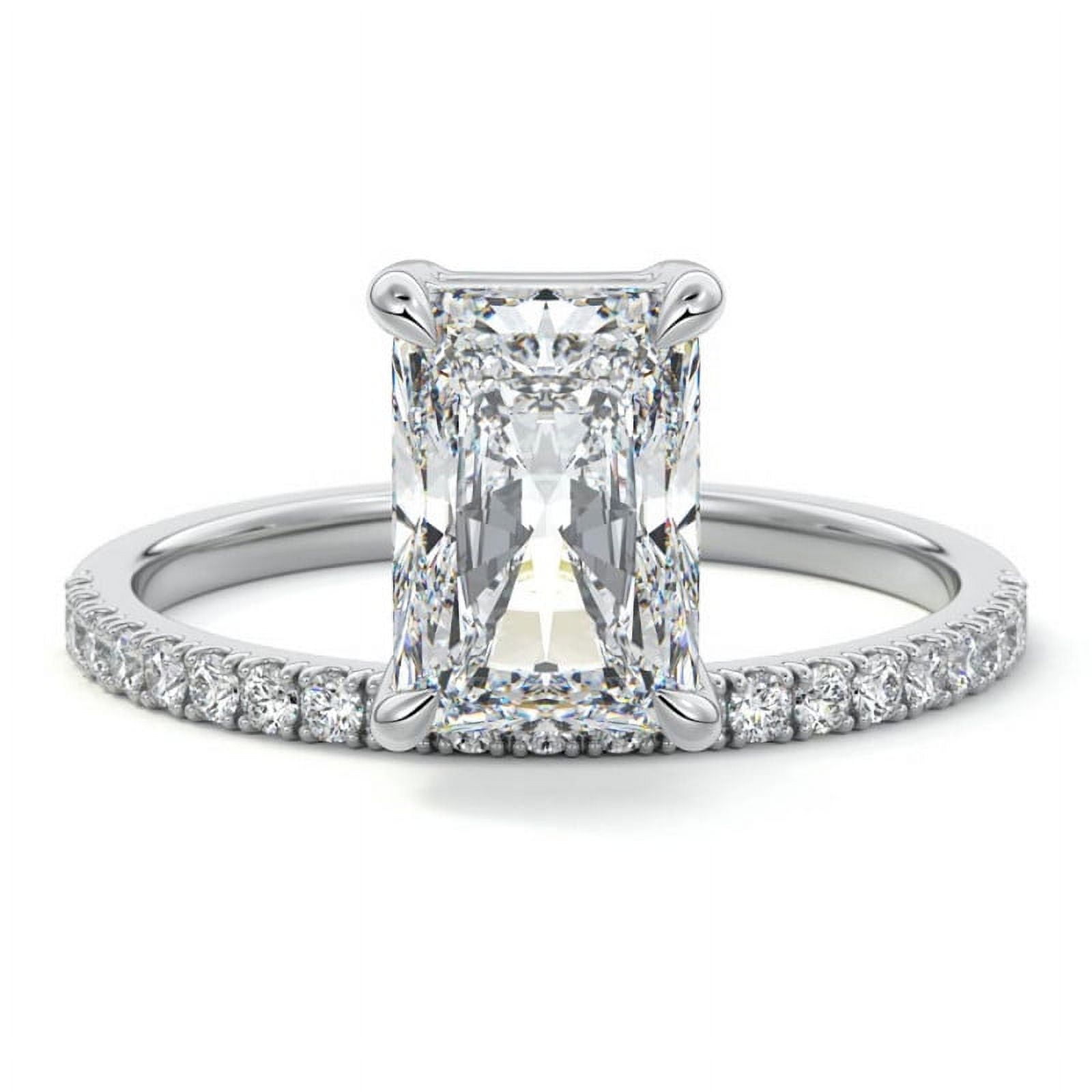 Bow Jewel Radiant Cut Excellent 2 Ct Diamond Ring for Women - 14K White ...