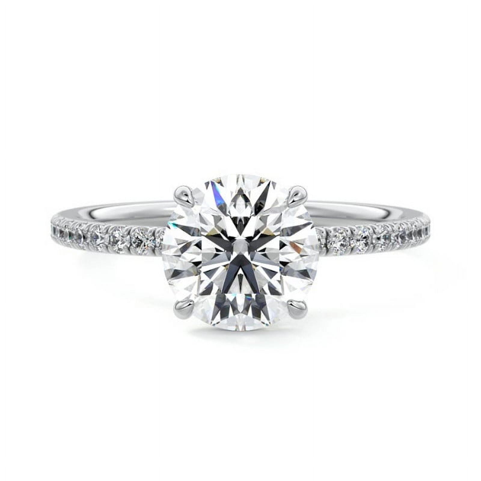 Bow Jewel Round Cut Brilliant 2 Ct Diamond Ring for Women's - 14K White ...
