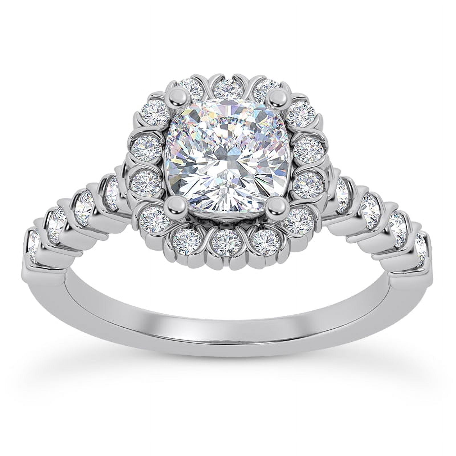 Bow Jewel Wedding Anniversary Diamond Ring - 1.6 Ct Cushion Cut Lab ...