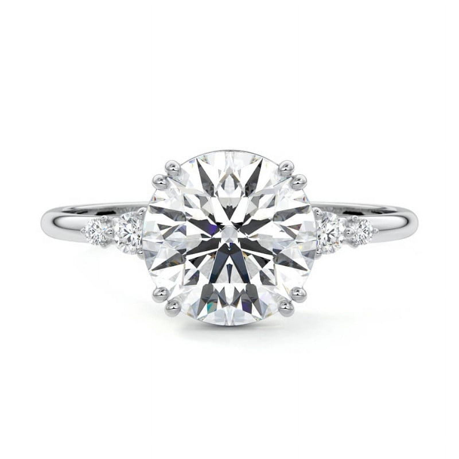 Bow Jewel White Gold Plated 14K Diamond Ring - Round Cut Excellent 2 Ct ...